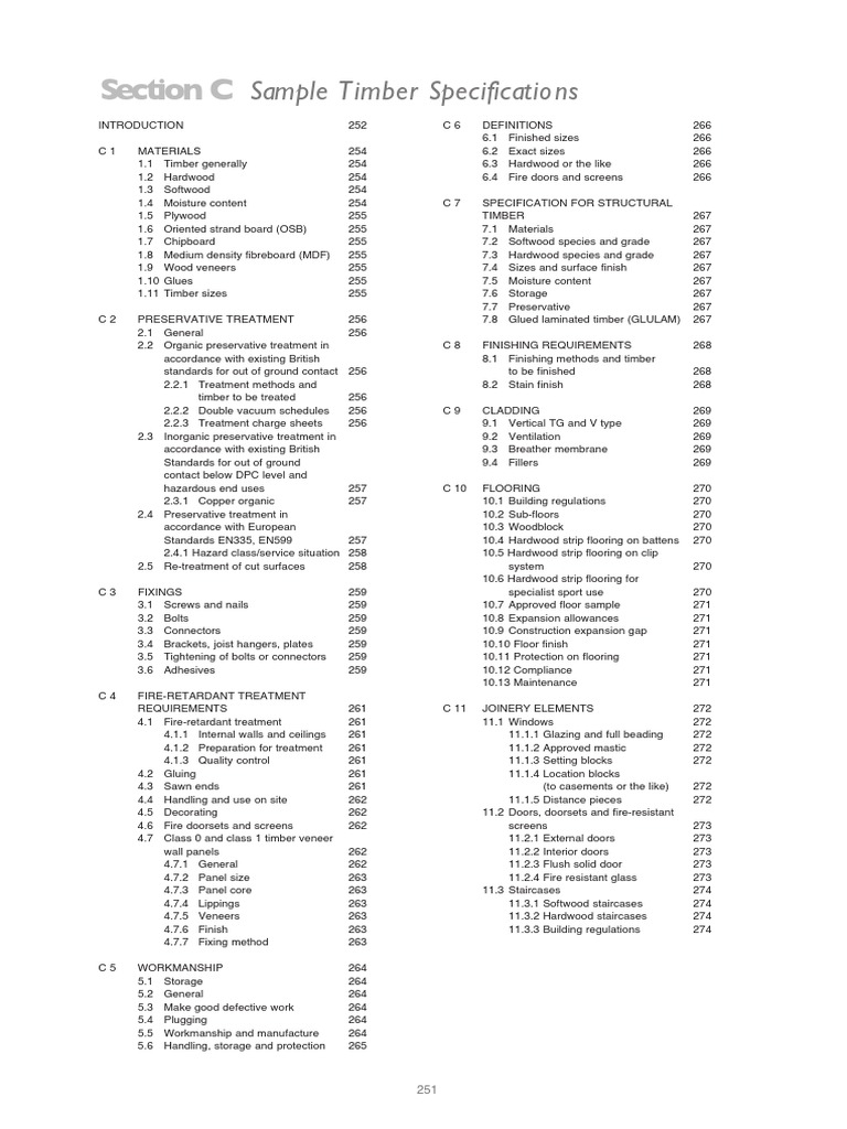 Sample Timber Specifications | Lumber | Forest Stewardship Council