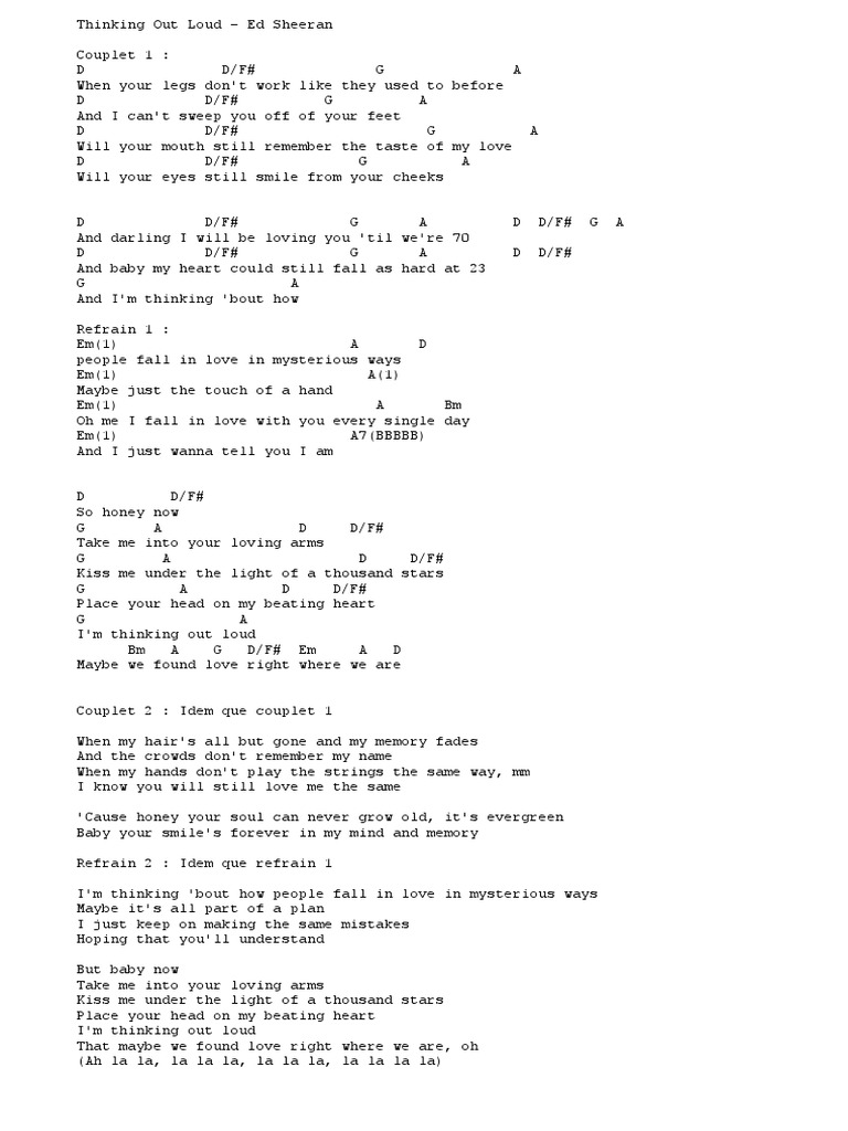 Thinking Out Loud Ed Sheeran | PDF | Leisure