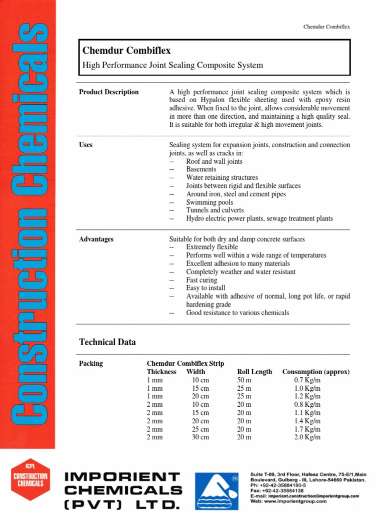 Chemdur Combiflex: High Performance Joint Sealing Composite System ...