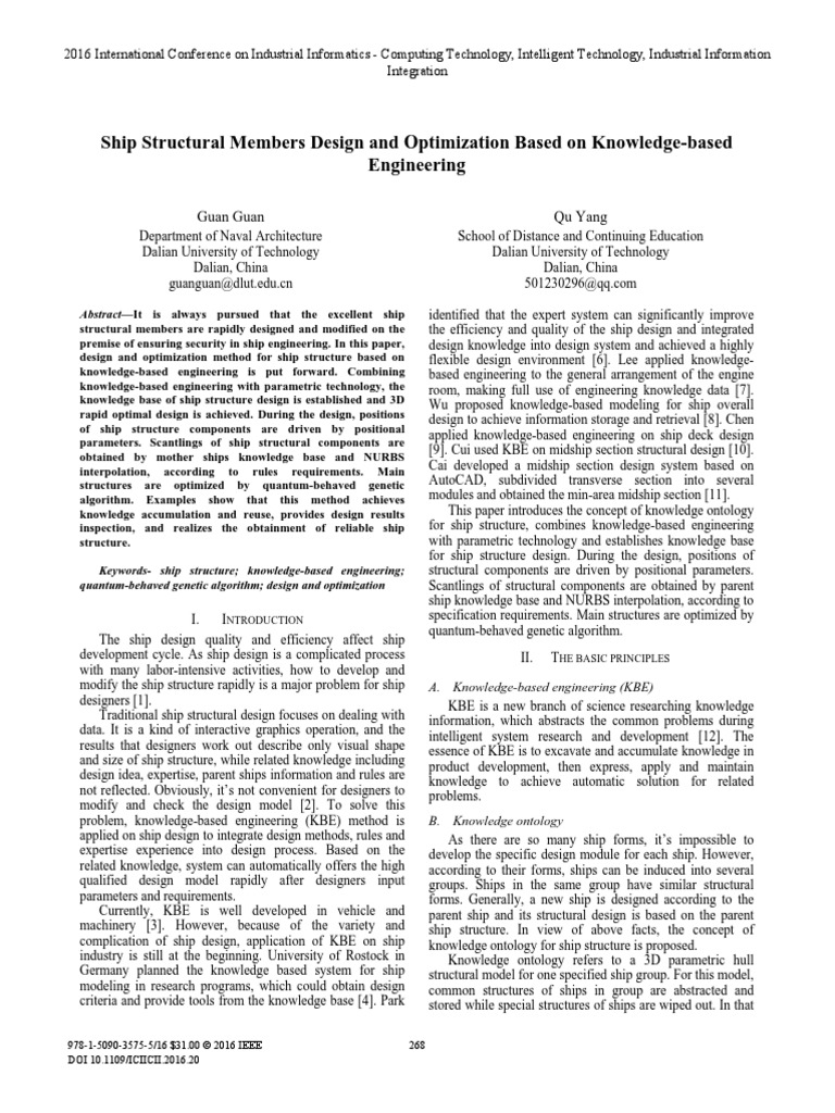 Ship Structural Members Design and Optimization Based On Knowledge ...