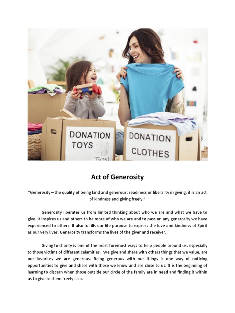 Act of Generosity | PDF