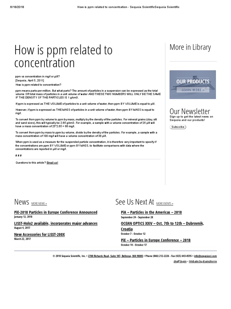 How Is PPM Related To Concentration - Sequoia ScientificSequoia ...