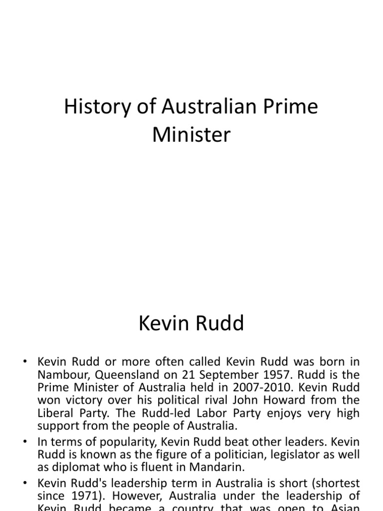 Australian Prime Ministers Overview | PDF | Kevin Rudd | Australia