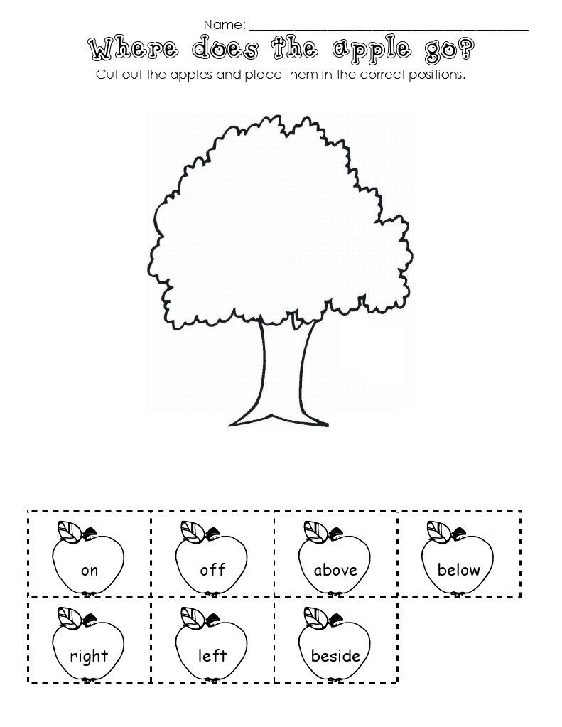 Apples Positional Words Math Ws | PDF