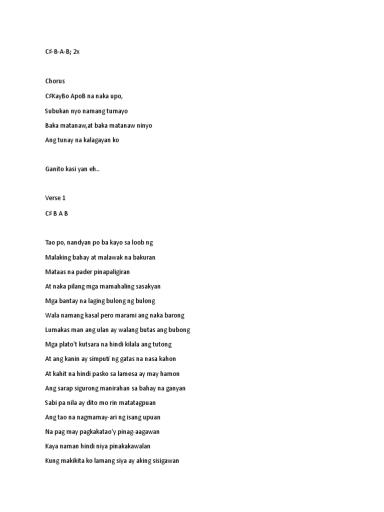 Upuan Gloc Chords | PDF