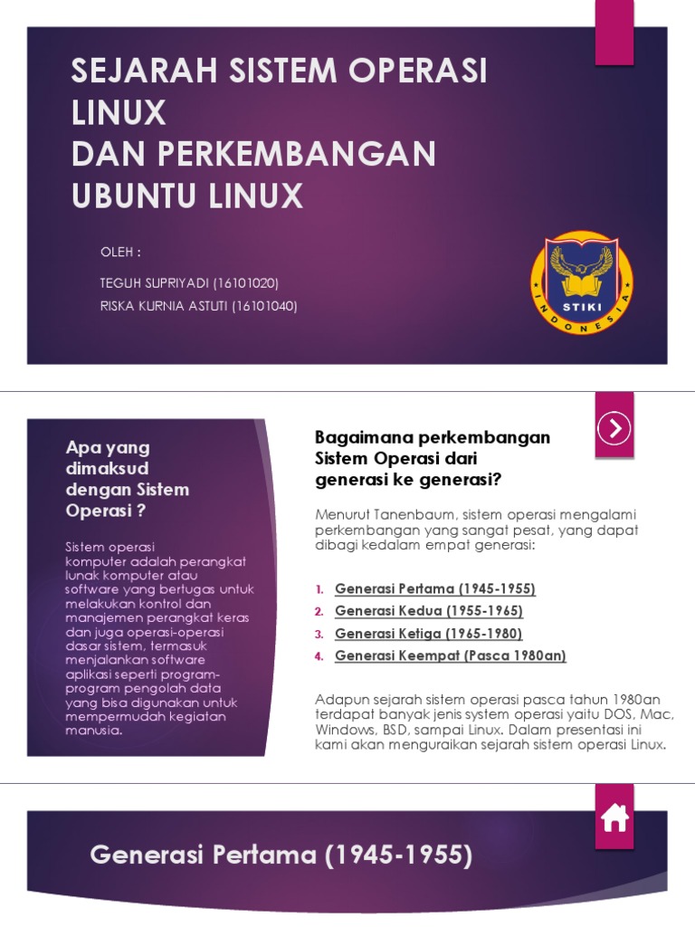 Presentasi Sistem Operasi Linux (Ubuntu) | PDF