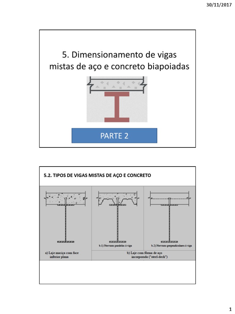 14 Vigas Mistas Biapoiadas Parte2 | PDF | Estresse (Mecânica) | Viga