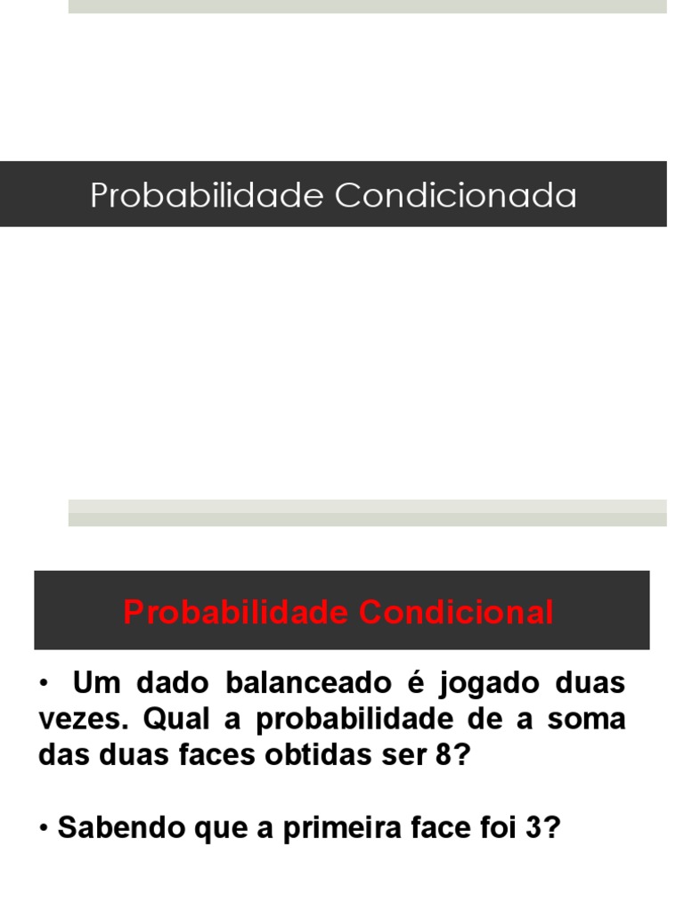 Probabilidade Condicionada PDF | PDF | Ensino de Matemática | Science