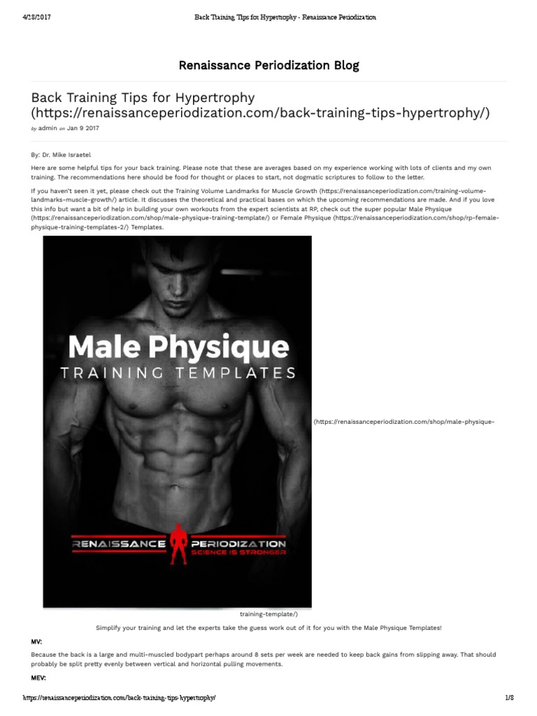 Back Hypertrophy Tips & Exercises | PDF | Physical Exercise | Recreation