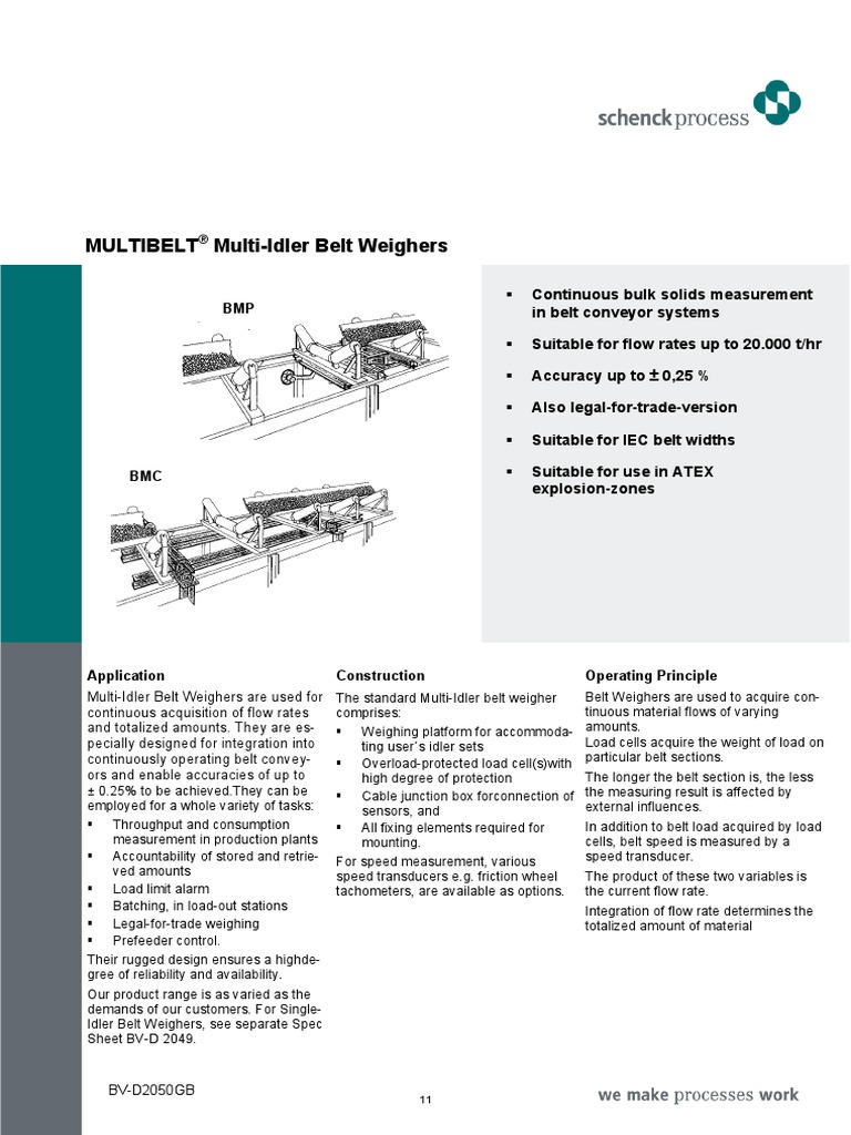 MULTIBELT® Multi-Idler Belt Weighers | PDF | Flow Measurement | Mass