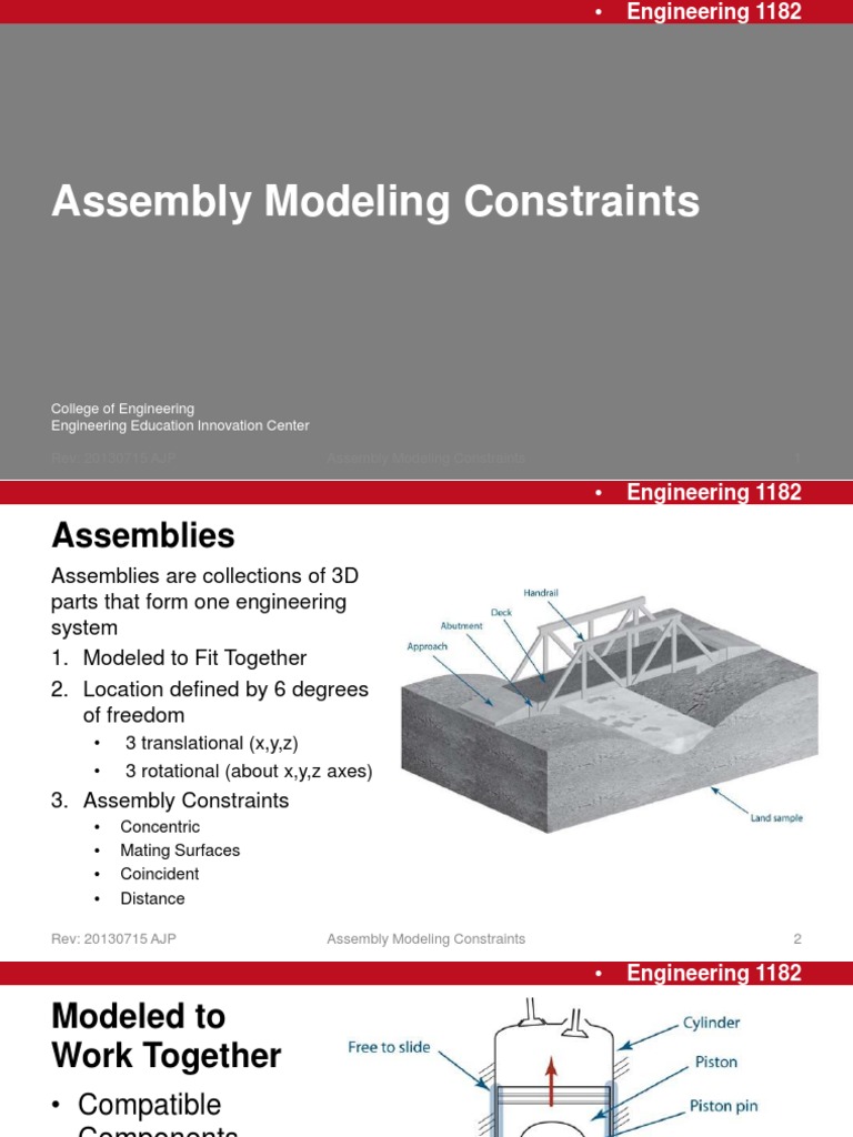 Assembly Modeling Constraints Lecture REV-2015!02!26 | PDF | Tab (Gui ...
