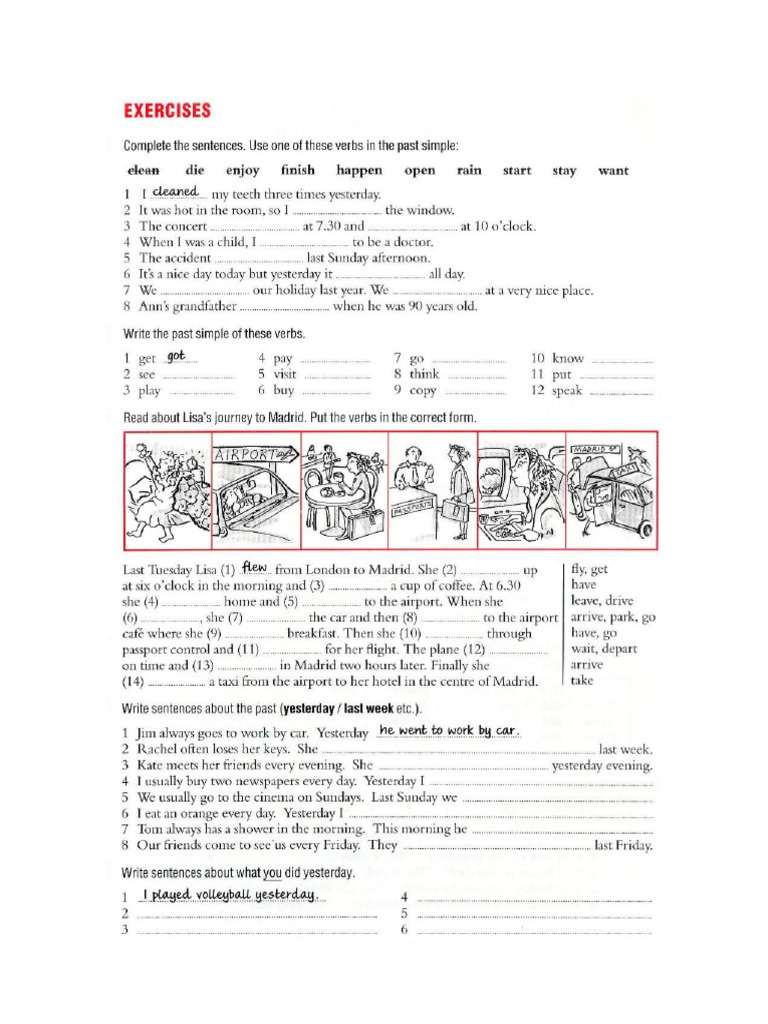 Past Simple Exercises | PDF