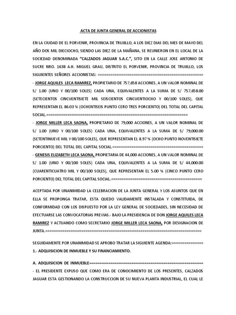 Acta Compra de Terreno | PDF