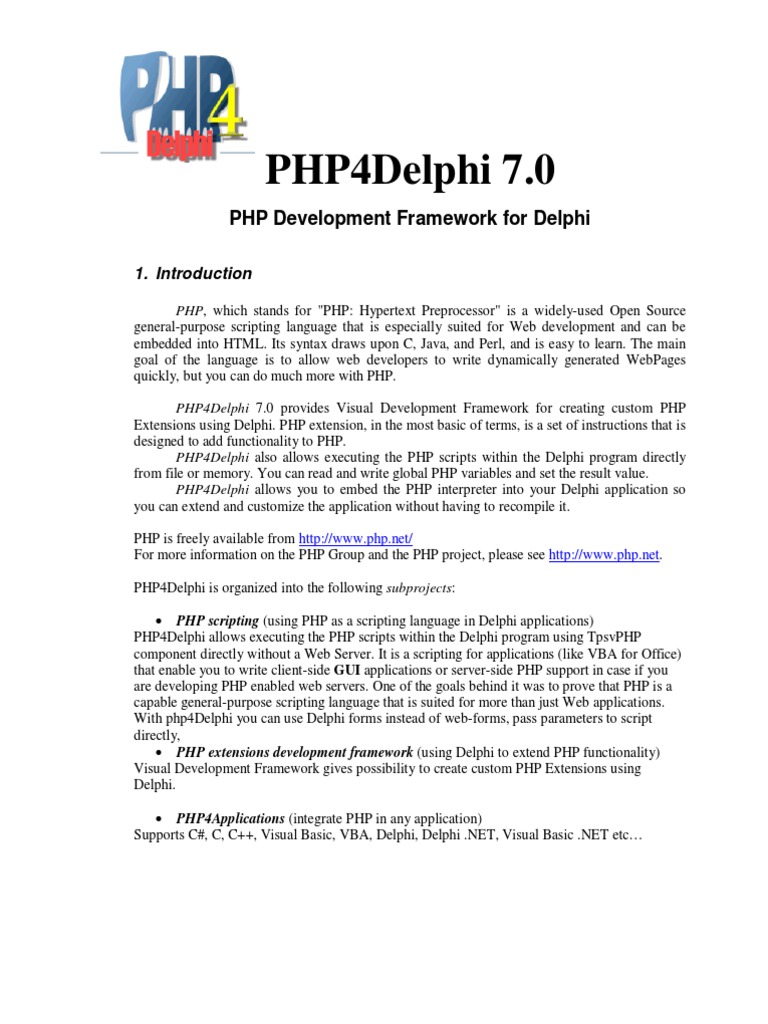 PHP 4 Delphi | PDF | Php | Scripting Language