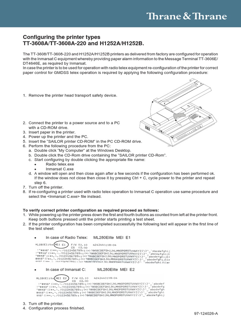 Thrane and Thrane Printer Configuration Manual | PDF
