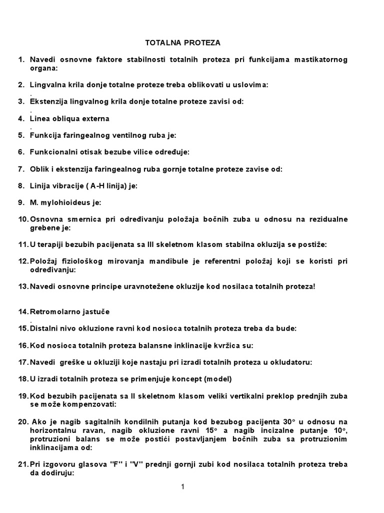 PK Totalna Proteza PDF | PDF