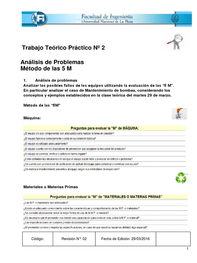 TP 02 Análisis de Problemas Método de Las 5 M UNLP 16 | PDF