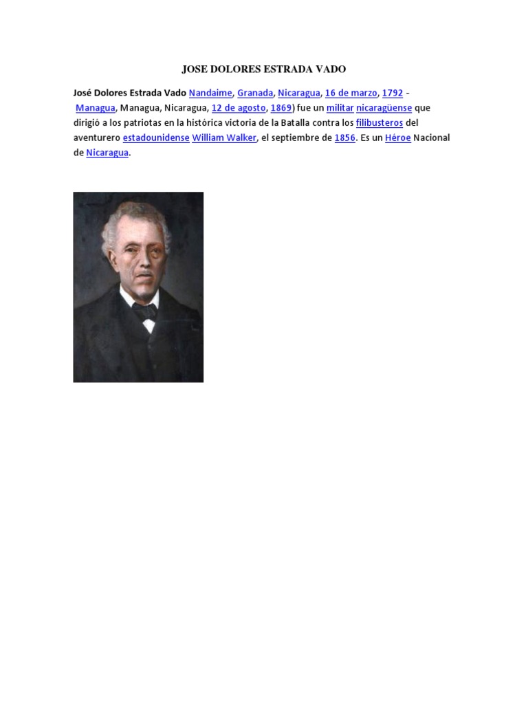 Héroe Nacional: José Dolores Estrada | PDF