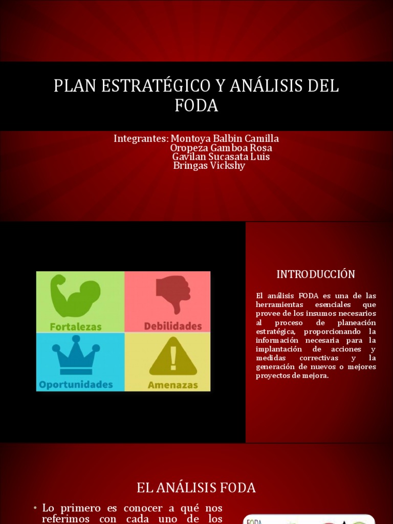 Plan Estratégico y Análisis Del Foda | Análisis FODA | Planificación ...