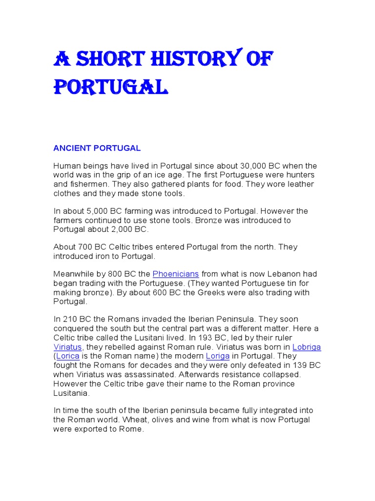 A Brief History of Portugal | PDF | Portugal | Roman Empire