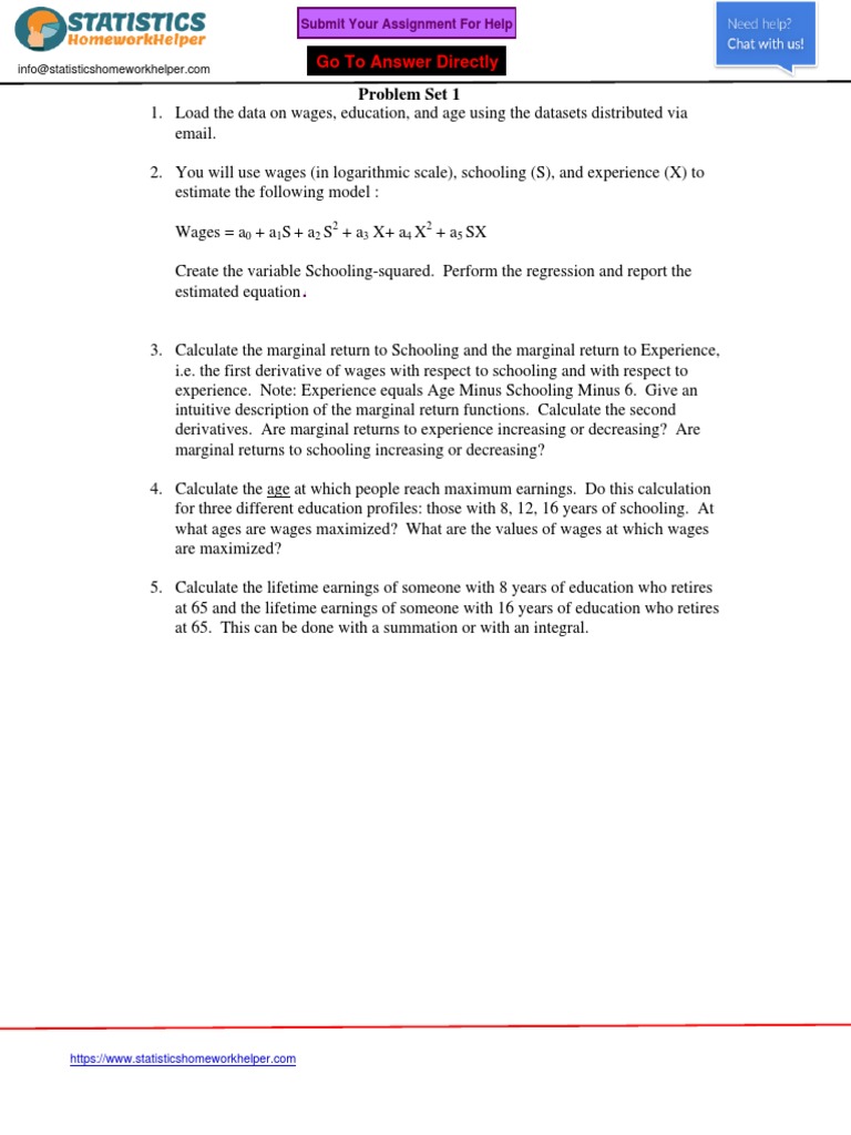 Statistics Assignment Sample | PDF | Derivative | Integral