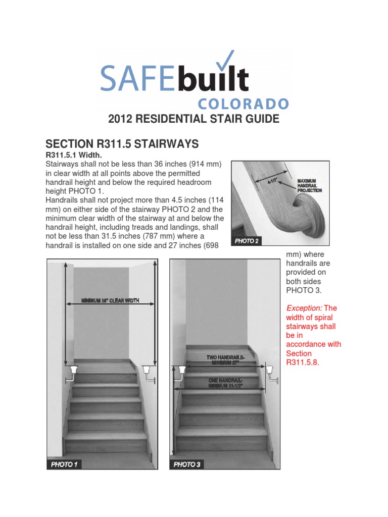 2012 Residential Stair Guide Section R311.5 Stairways | PDF | Stairs ...