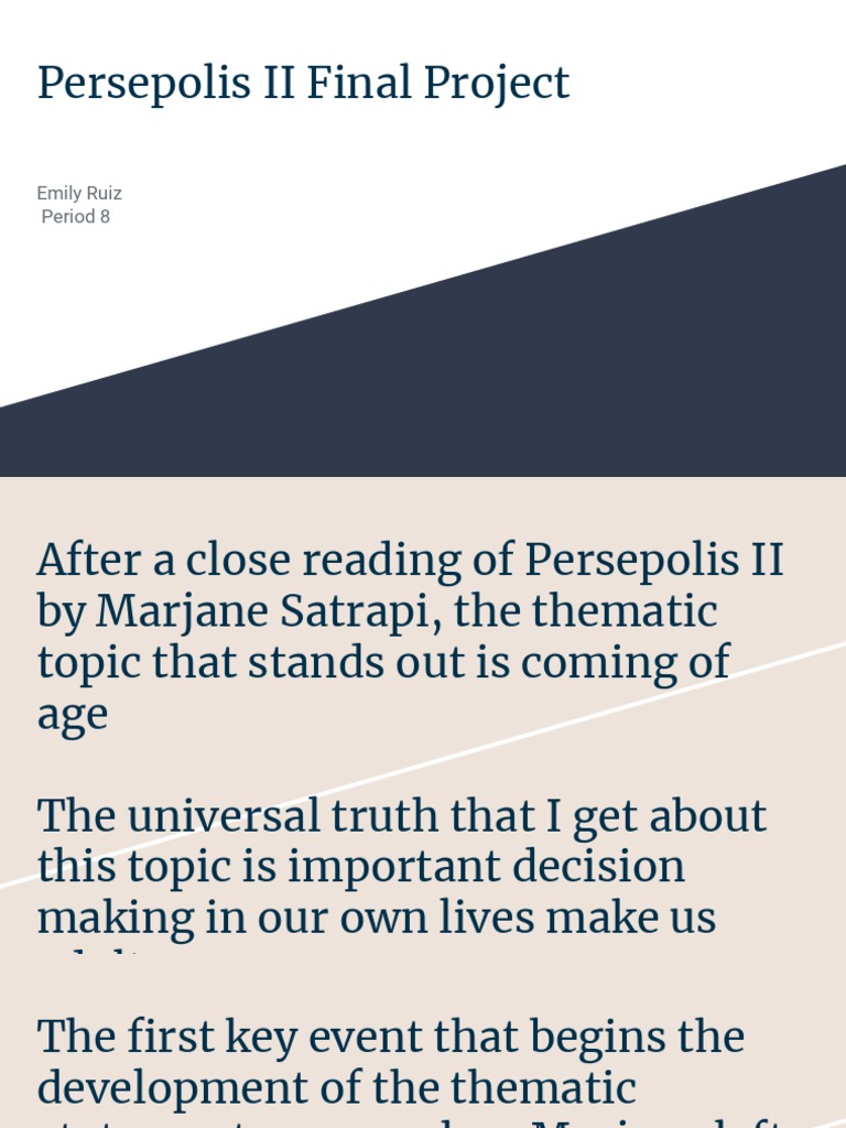 Persepolis II Final Project Template Make A | PDF