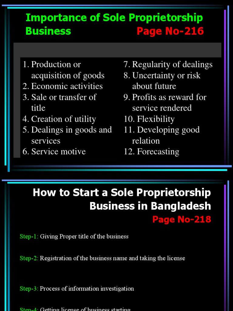 Sole Proprietorship Business Name Examples