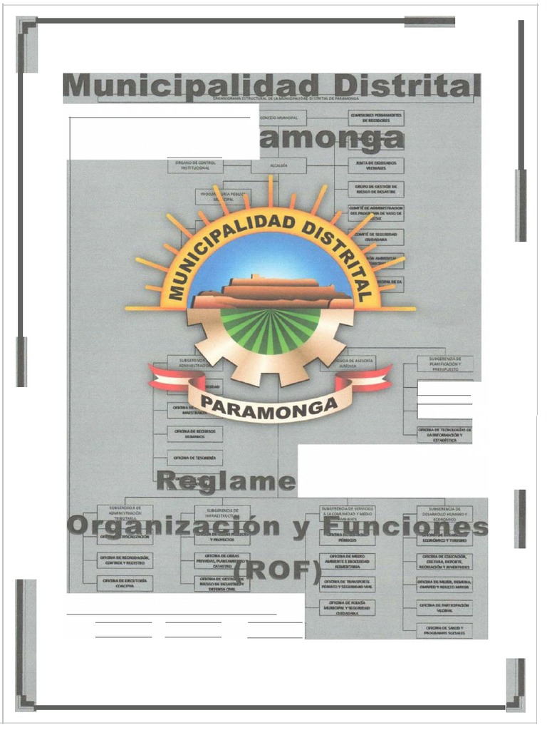 Nueva estructura orgánica y Reglamento de Organización y Funciones de la Municipalidad Distrital ...
