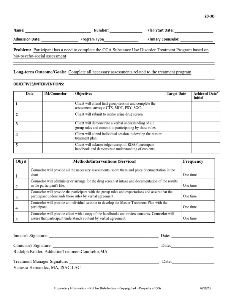 2-2 - Initial Treatment Plan2-26 | Medical Specialties | Psychiatry