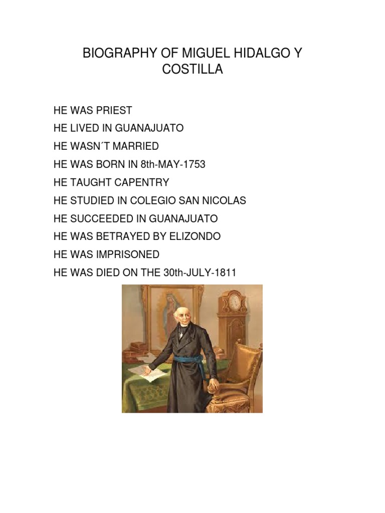 Biography of Miguel Hidalgo y Costilla | PDF | History | Classics