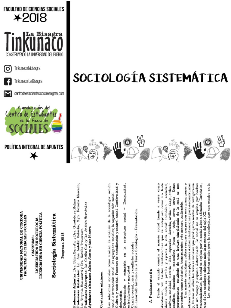 Sociología Sistematica 2018 | PDF | Sociología | Science