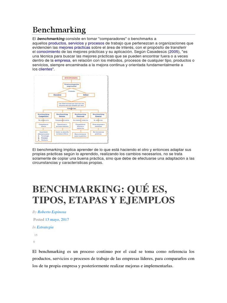 Bench Marking | PDF | Benchmarking | Planificación