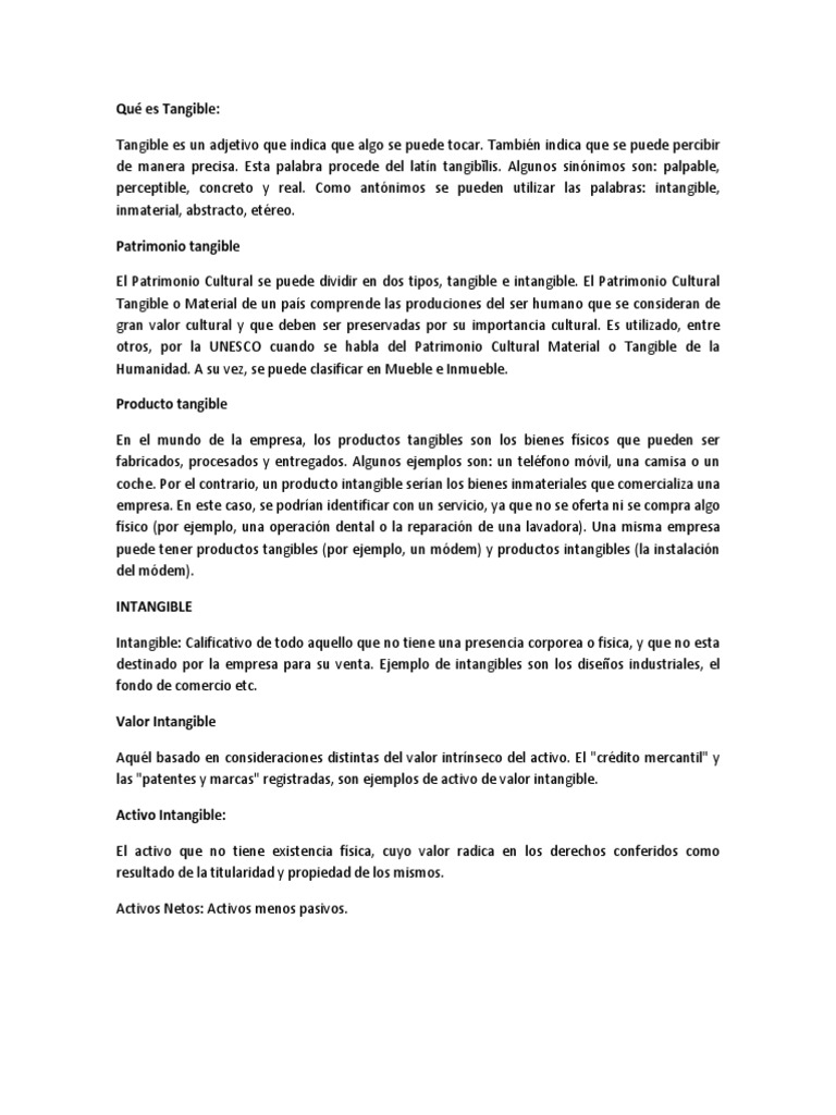 Qué Es Tangible | PDF