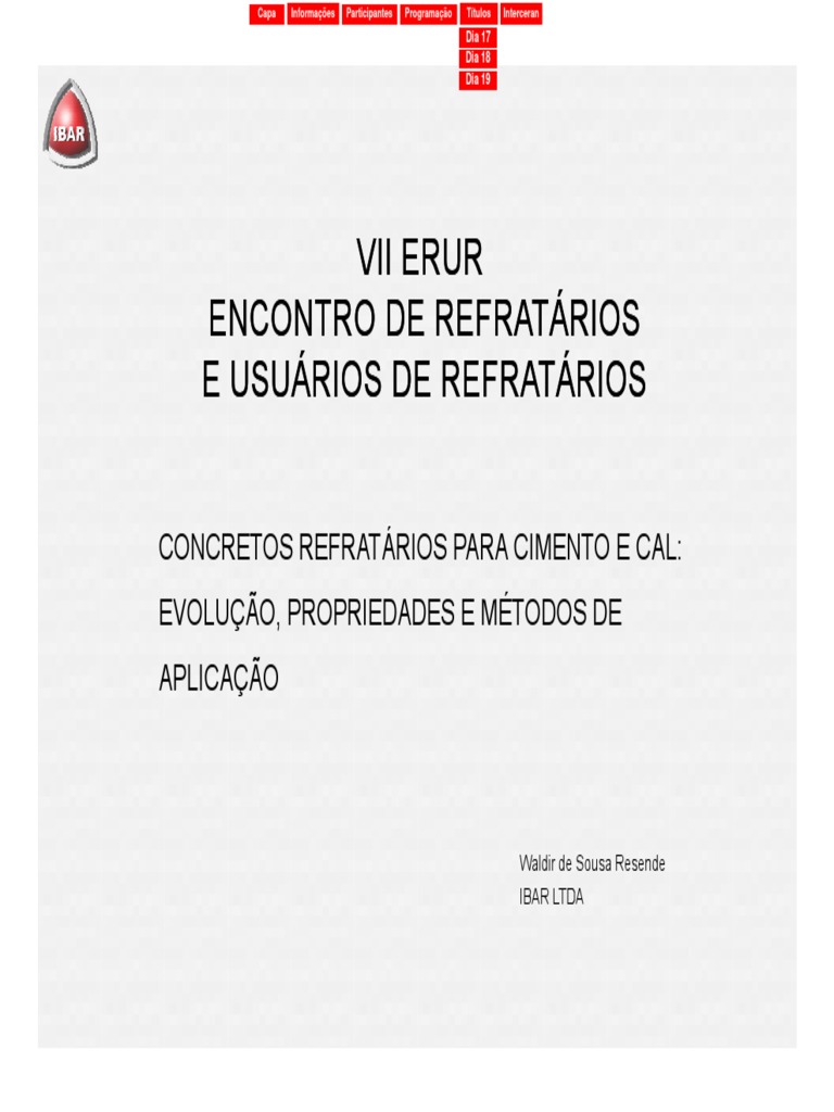 Refratarios 03.ibar PDF | PDF | Silício | Cimento
