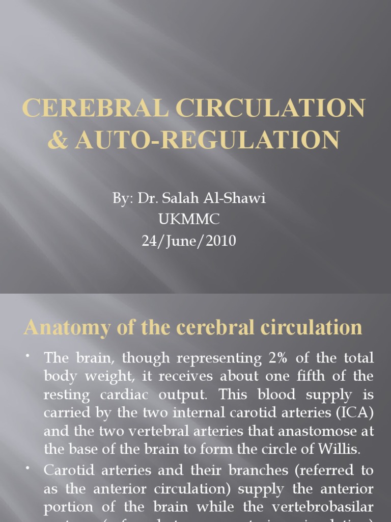 Cerebral Circulation & Auto-Regulation | PDF | Common Carotid Artery ...