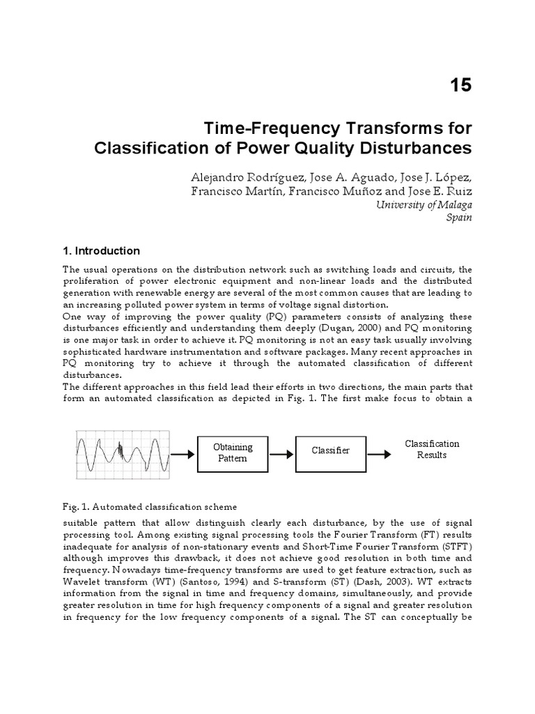 InTech-Time Frequency Transforms For Classification of Power Quality Disturbances | PDF ...