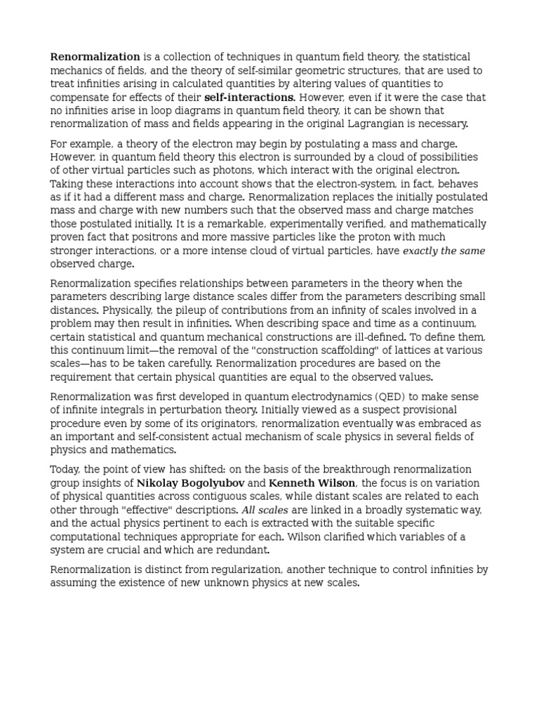 Renormalization | PDF | Quantum Field Theory | Metaphysics