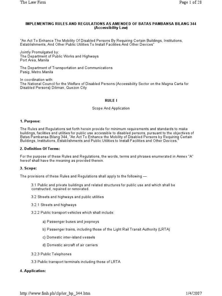 BP 344 - Accesibility Code | PDF | Accessibility | Wheelchair