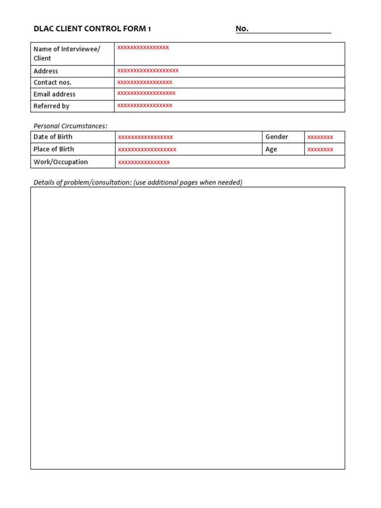 DALC Control Form 1 | PDF