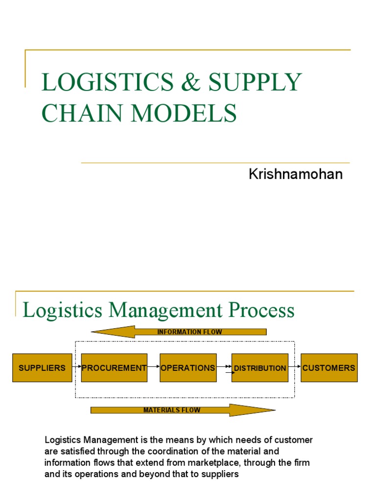 Logistics & Supply Chain Models | PDF | Logistics | Supply Chain