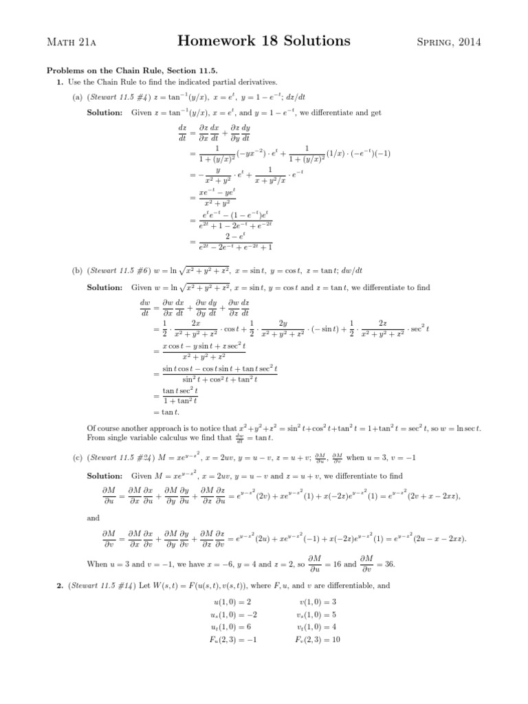 Homework18 Solutions S14 | PDF | Rain | Gradient