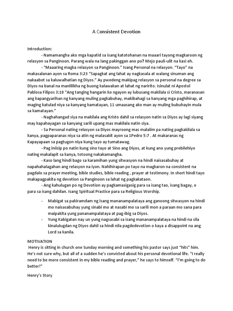 A Consistent Devotion | PDF