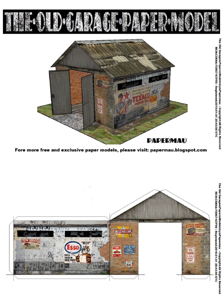A4 The Old Garage Paper Model by Papermau 2014 | PDF