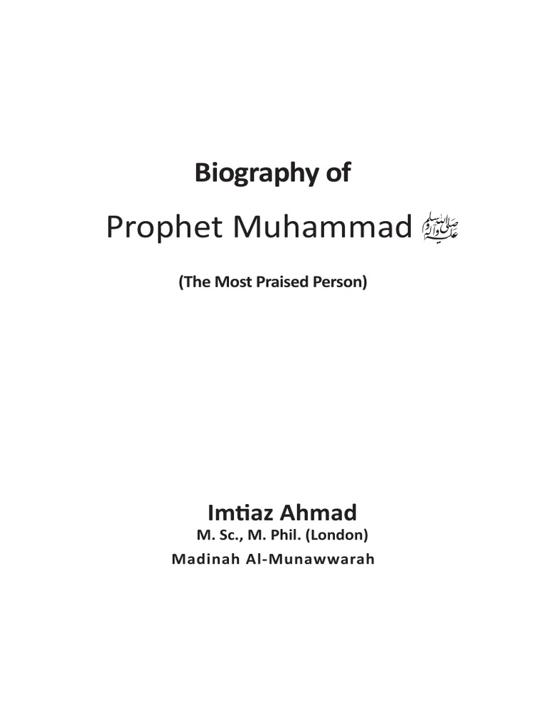 Biography of Prophet Final For Printing | PDF | Muhammad | Prophets And ...