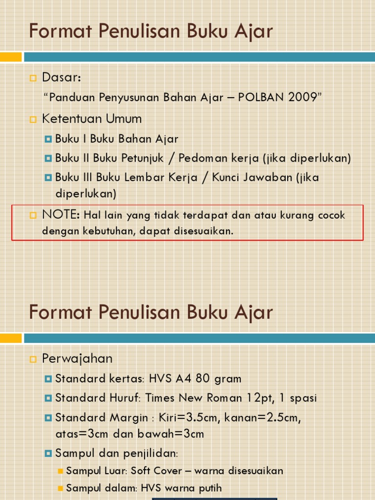 Panduan Format Penulisan Buku Ajar | PDF