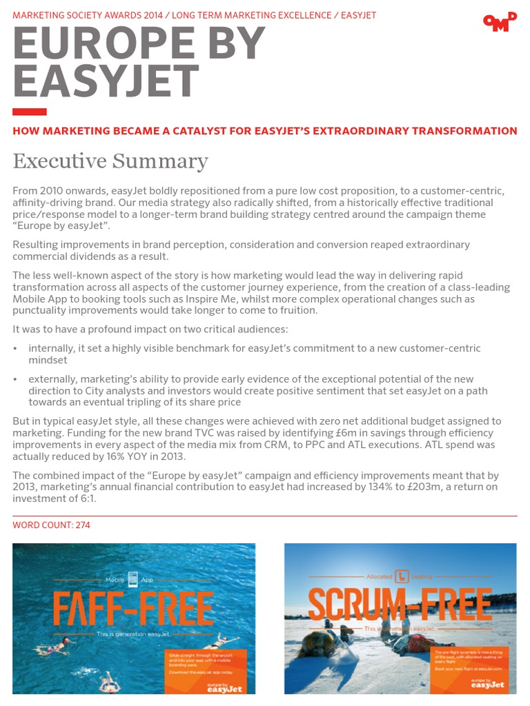 Europe by Easyjet: Executive Summary | PDF | Brand | Marketing