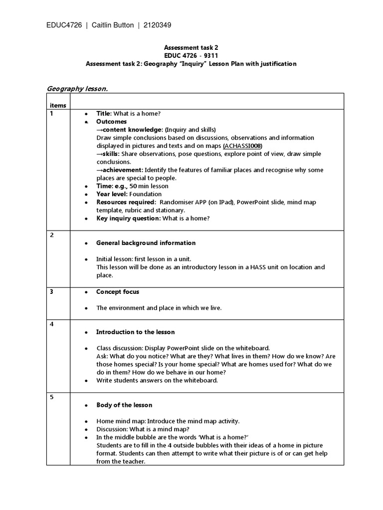 Hass Lesson Plan | PDF | Rubric (Academic) | Question
