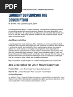 Laundry Operation and Laundry Flow Chart | PDF | Washing Machine | Laundry