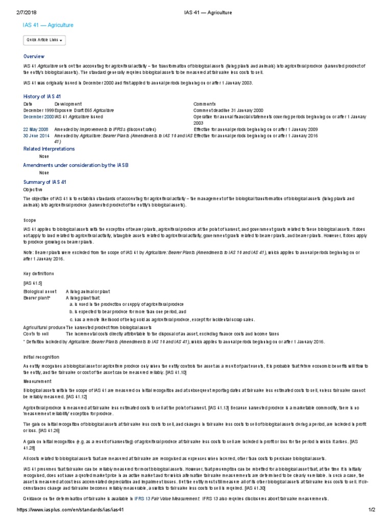 IAS 41 - Agriculture | PDF | International Financial Reporting ...